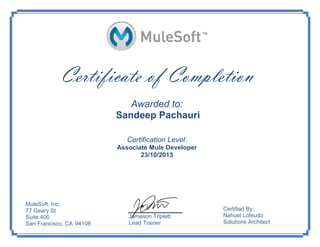 MuleSoft Developer Certificate-Sandeep | PPT