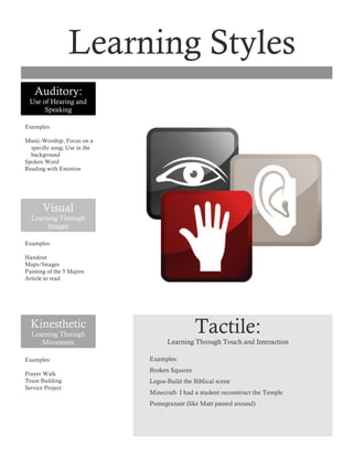 Learning Styles Handout | PDF