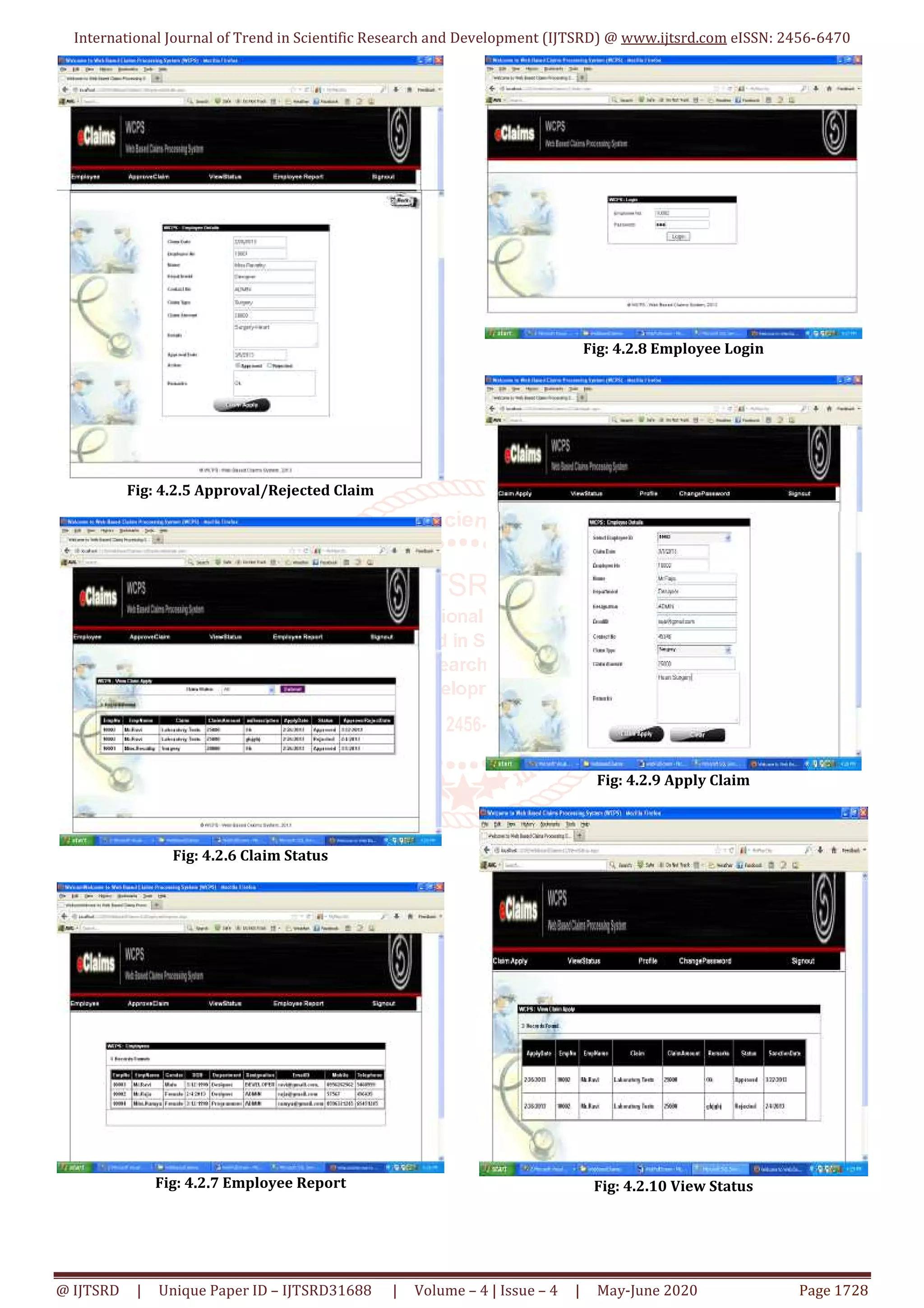 Web Based Claims Processing System WCPS | PDF