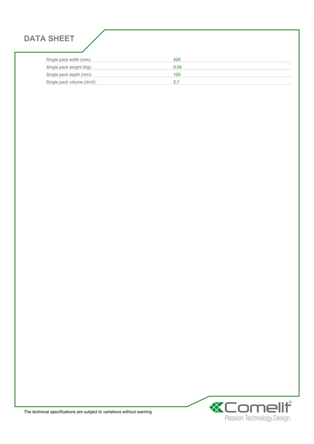 Comelit 3311/4S Data Sheet | PDF