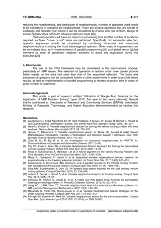 Sequential order vs random order in operators of variable neighborhood descent method | PDF