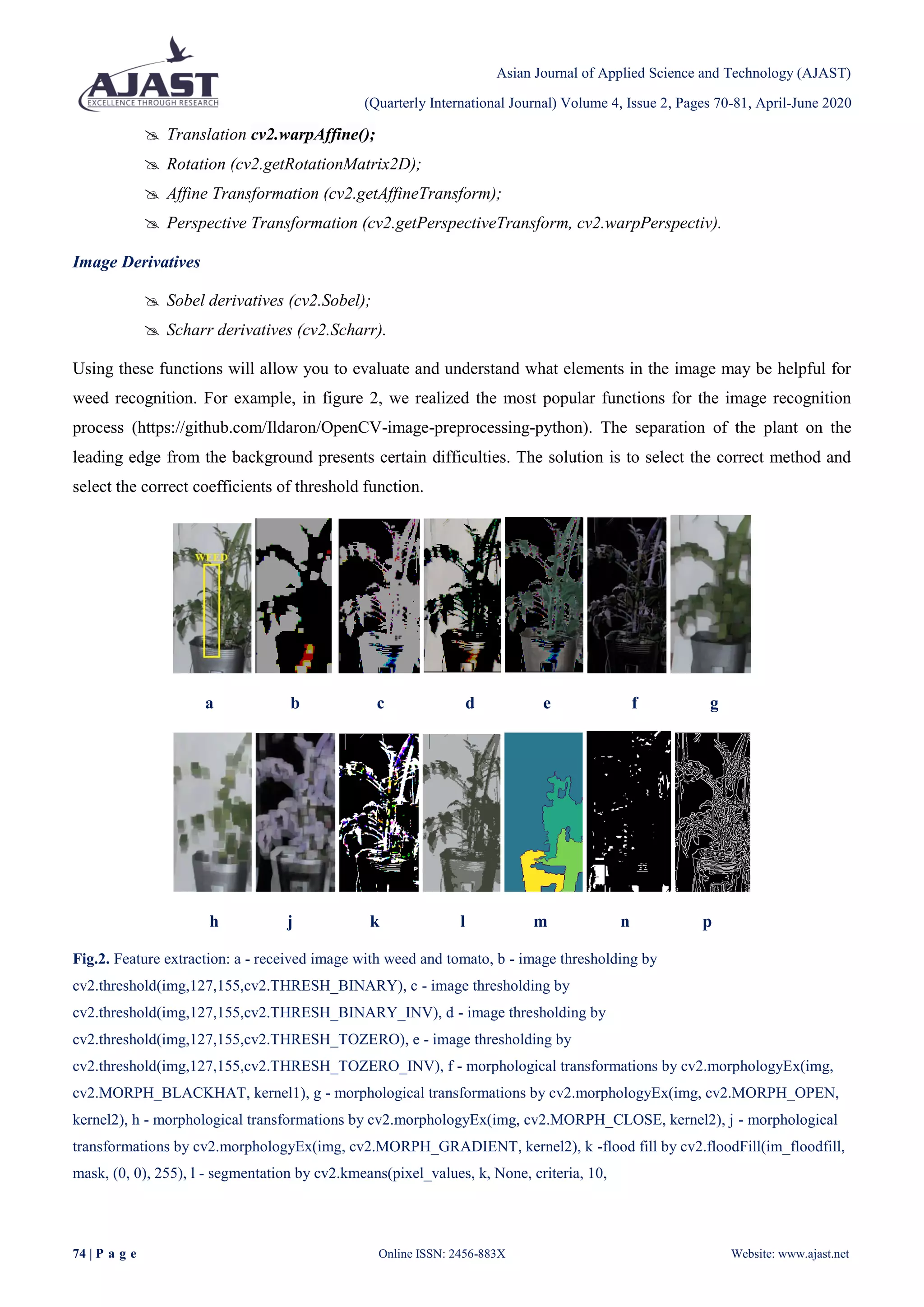 Artificial Intelligence in Weed Recognition Tasks | PDF