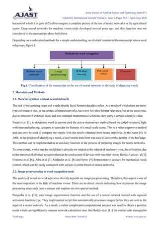 Artificial Intelligence in Weed Recognition Tasks | PDF