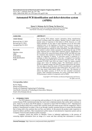 Automated PCB identification and defect-detection system (APIDS) | PDF ...