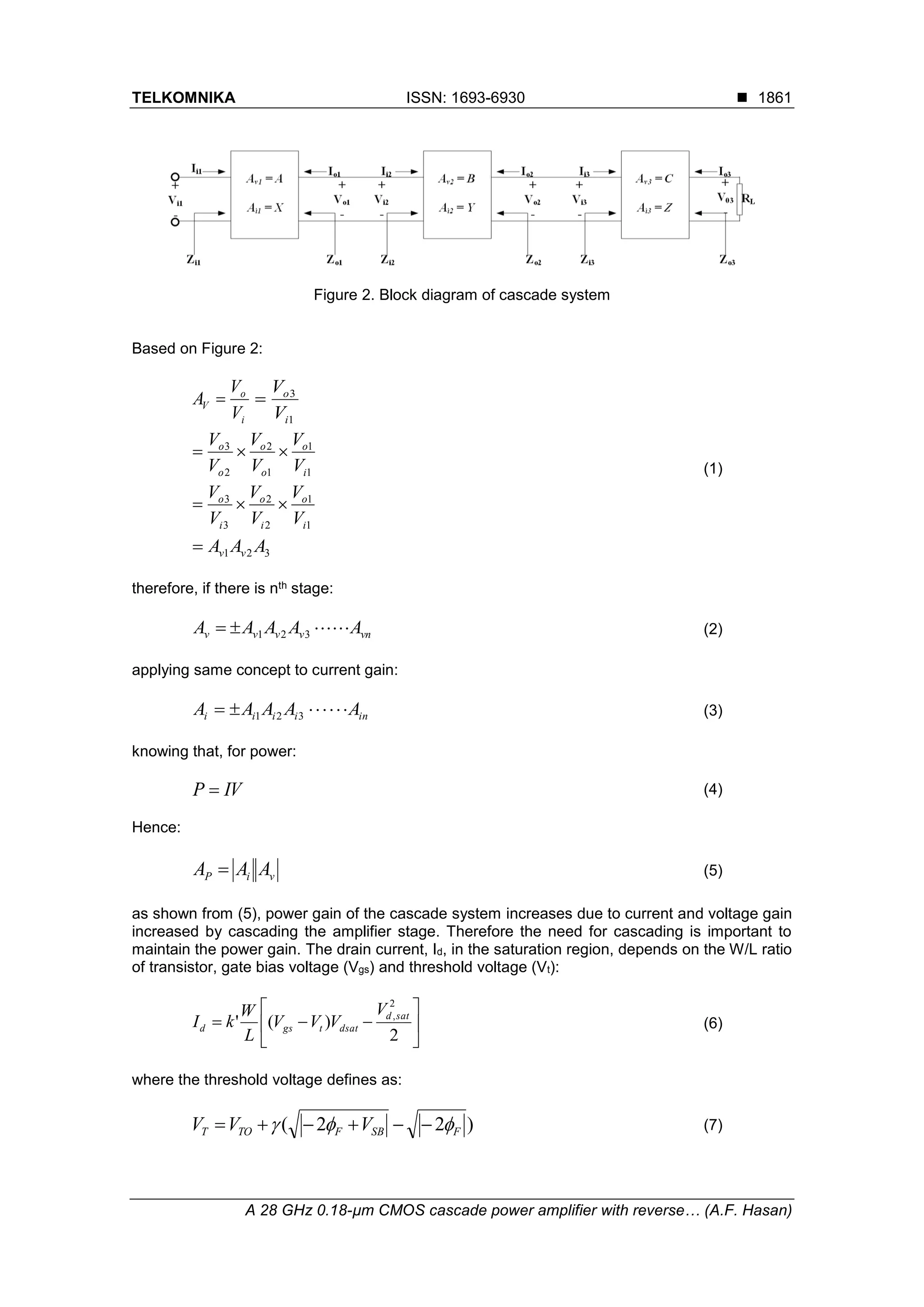 A 28 GHz 0.18-μm CMOS cascade power amplifier with reverse body bias ...