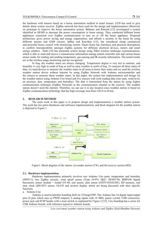 Low cost smart weather station using Arduino and ZigBee | PDF