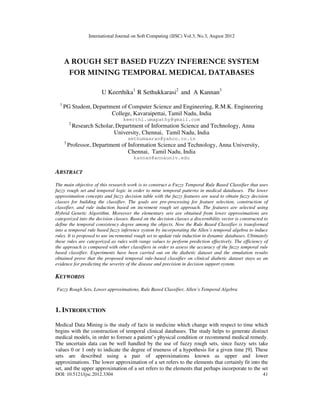 A Rough Set based Fuzzy Inference System for Mining Temporal Medical Databases | PDF