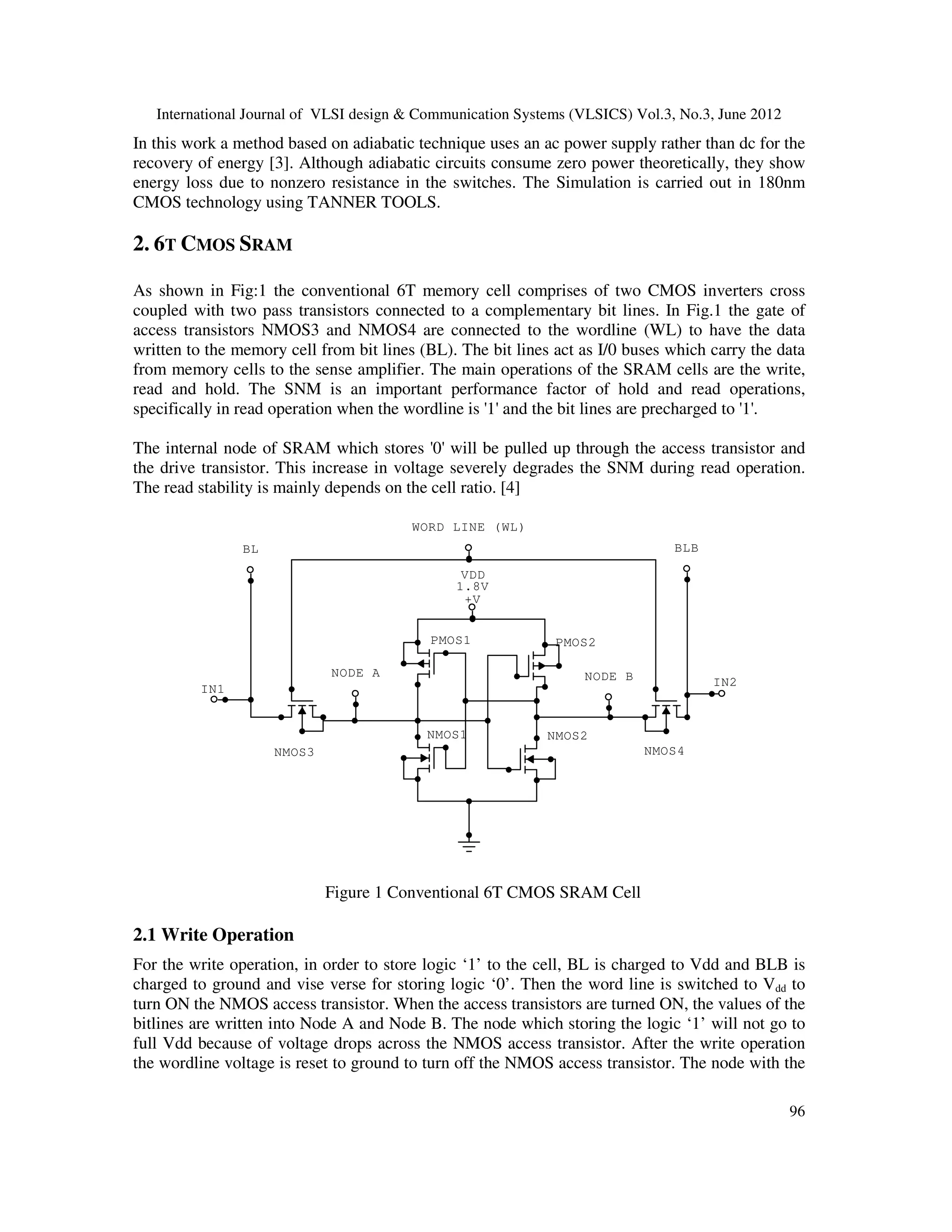 DESIGN AND PERFORMANCE ANALYSIS OF ULTRA LOW POWER 6T SRAM USING ...
