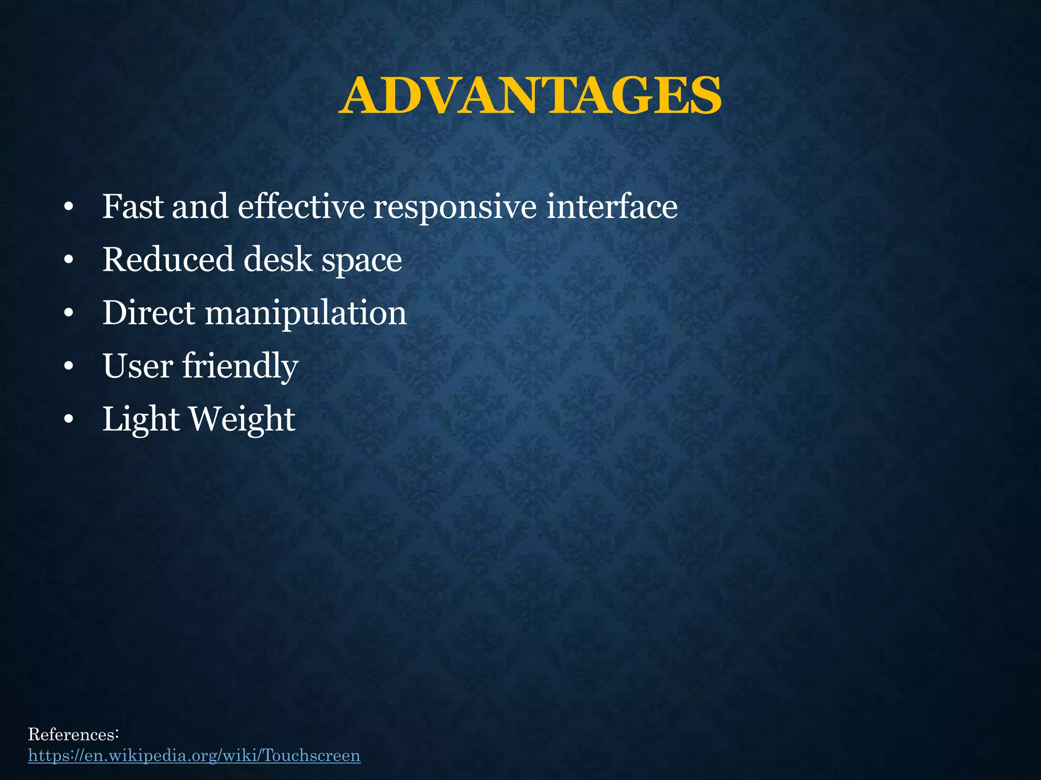 33138_HCI_touch_interfaced_devices.pptx | Operating Systems | Computer Software and Applications
