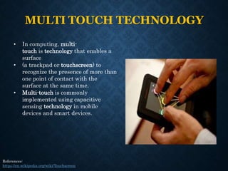 33138_HCI_touch_interfaced_devices.pptx | Operating Systems | Computer Software and Applications