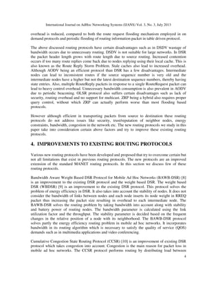 A Survey of Enhanced Routing Protocols for Manets | PDF