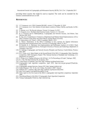 PERFORMANCE ANALYSIS OF SHA-2 AND SHA-3 FINALISTS | PDF | Computer Software and Applications ...