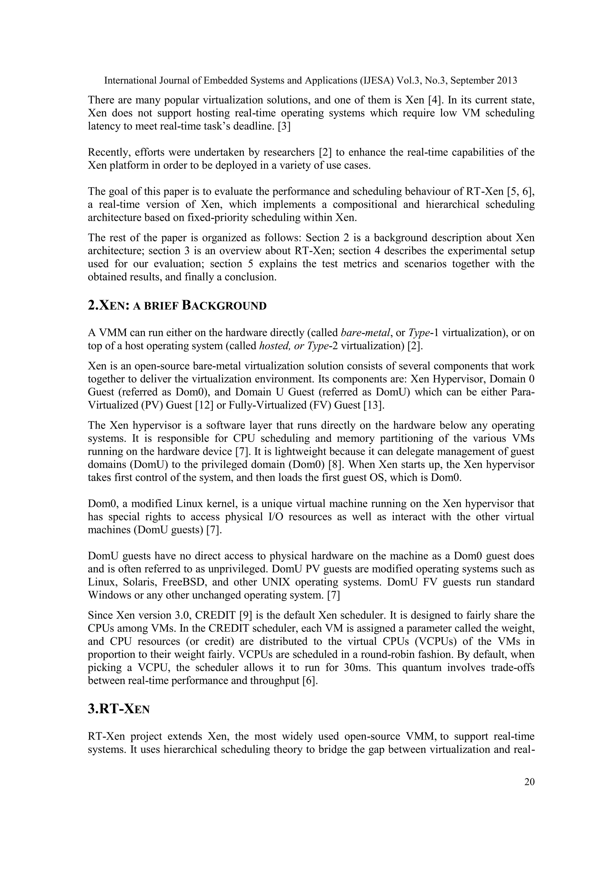 Evaluating the Performance and Behaviour of RT-XEN | PDF