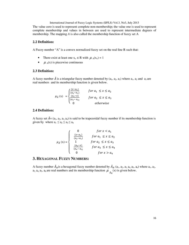 A NEW OPERATION ON HEXAGONAL FUZZY NUMBER | PDF