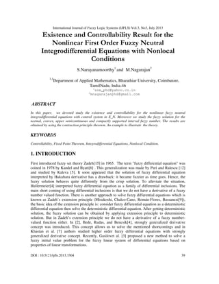Existence and Controllability Result for the Nonlinear First Order Fuzzy Neutral ...