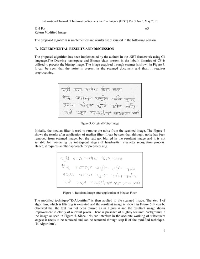 K-ALGORITHM: A MODIFIED TECHNIQUE FOR NOISE REMOVAL IN HANDWRITTEN DOCUMENTS | PDF