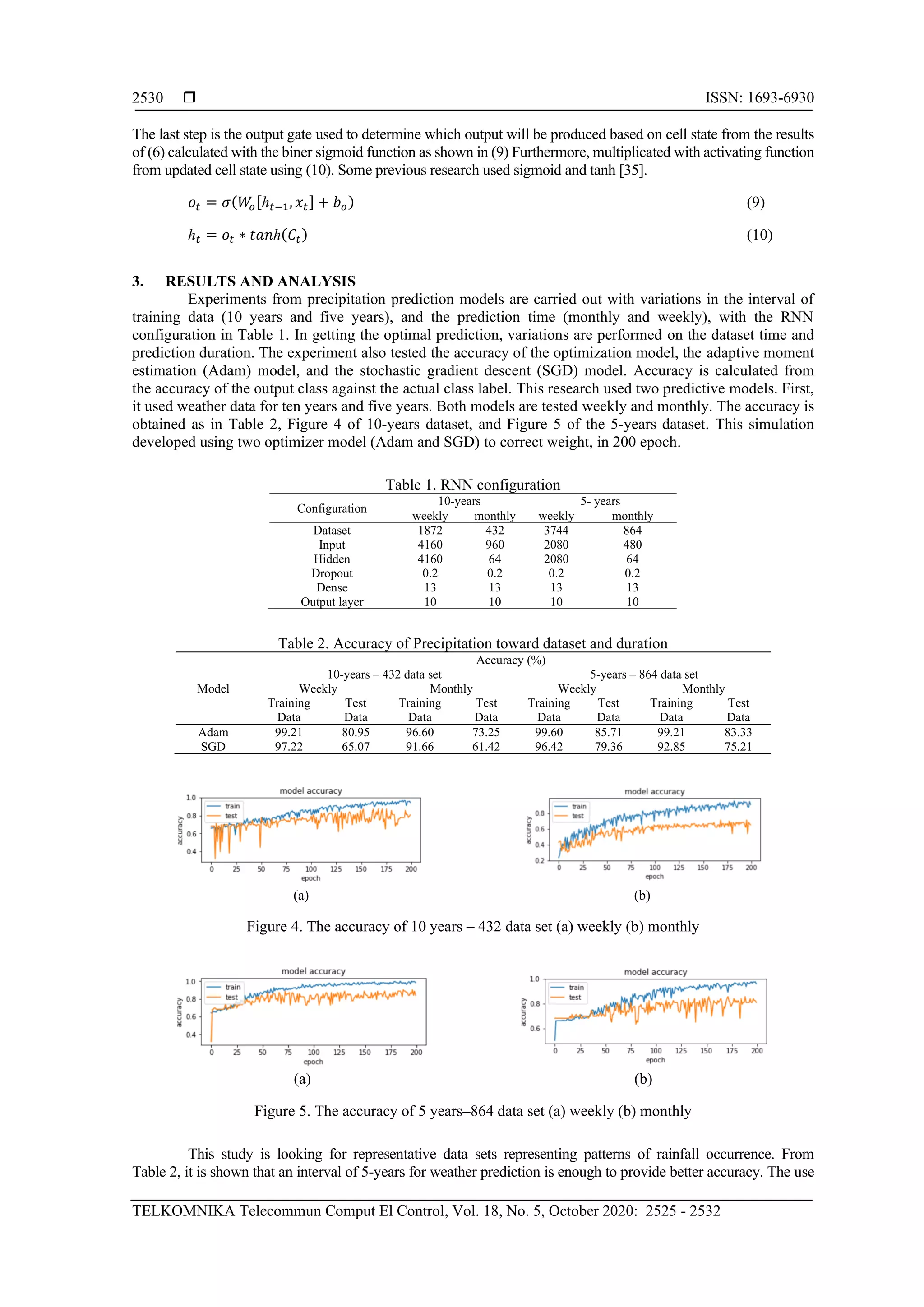 Precipitation prediction using recurrent neural networks and long short-term memory | PDF