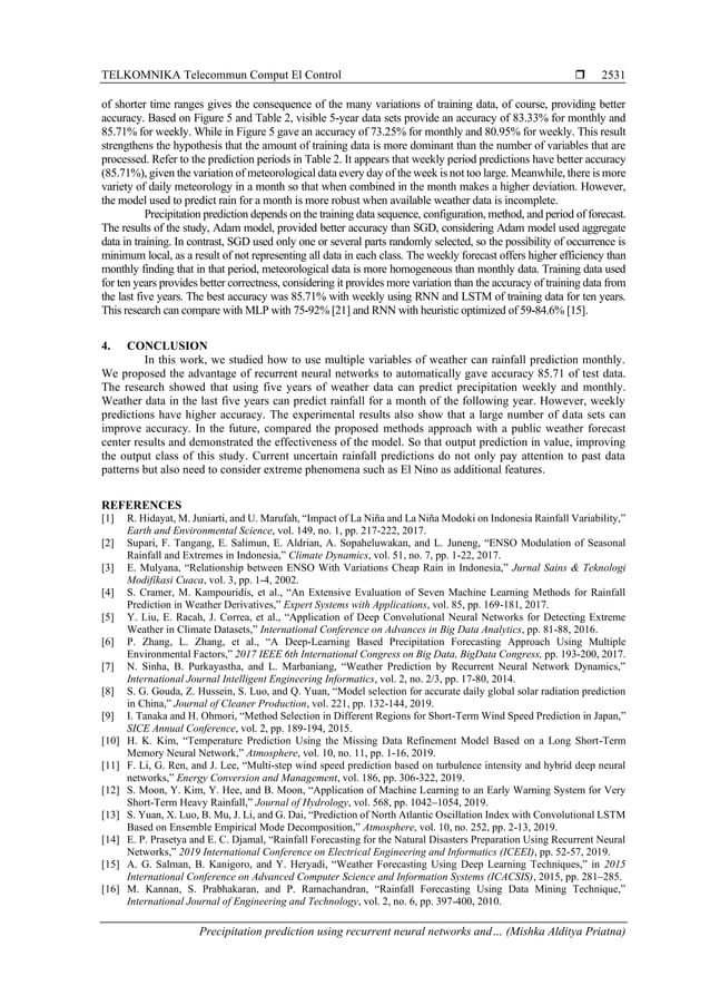 Precipitation Prediction Using Recurrent Neural Networks And Long Short Term Memory Pdf