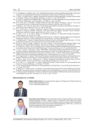 Precipitation prediction using recurrent neural networks and long short-term memory | PDF