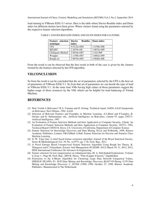 Optimal Feature Selection from VMware ESXi 5.1 Feature Set | PDF