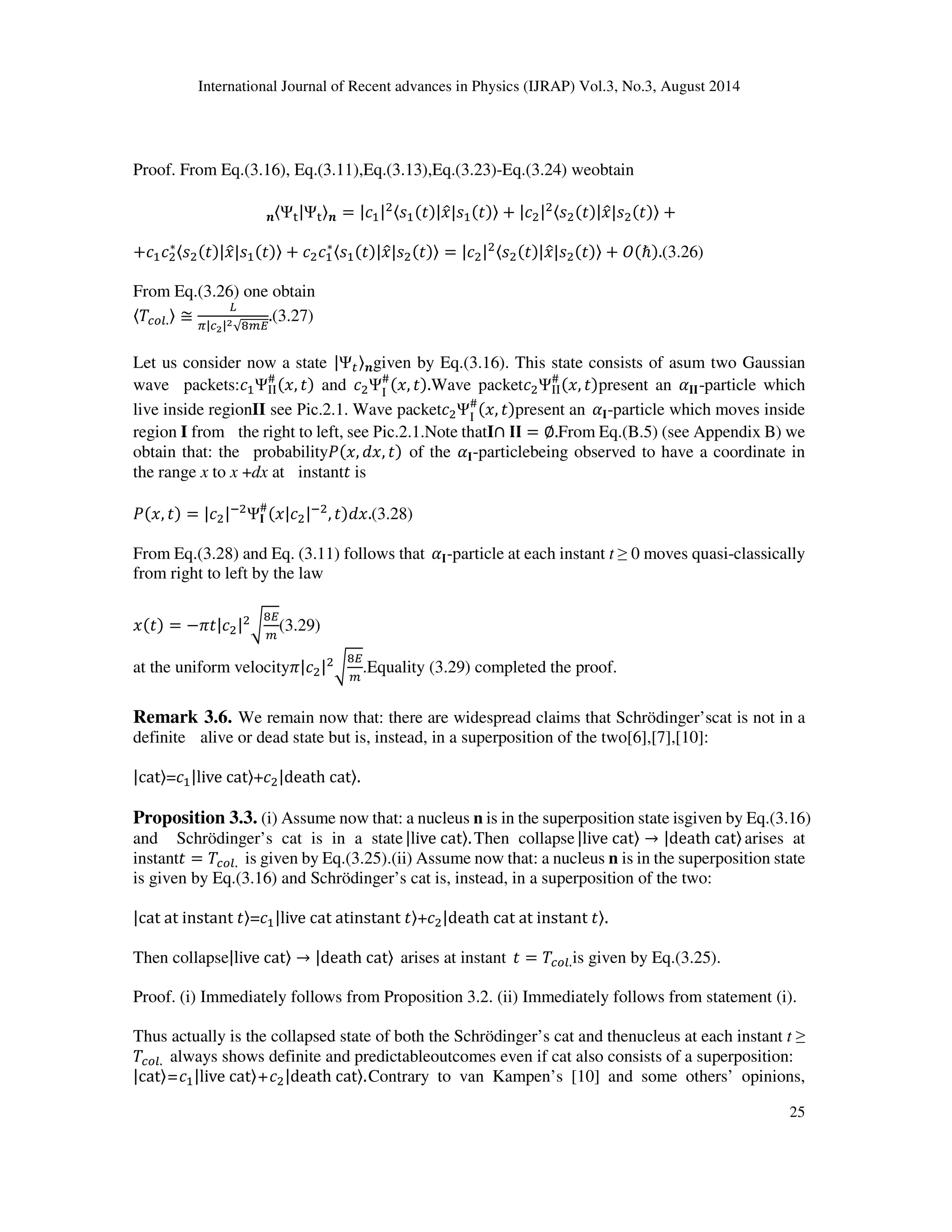 Schrodinger's cat paradox resolution using GRW collapse model | PDF