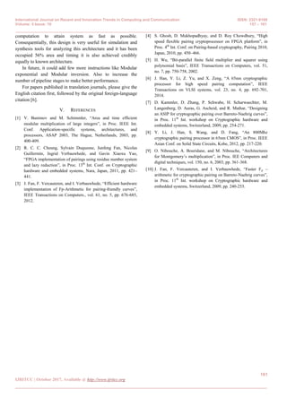 High Speed Unified Field Crypto processor for Security Applications using Verilog | PDF