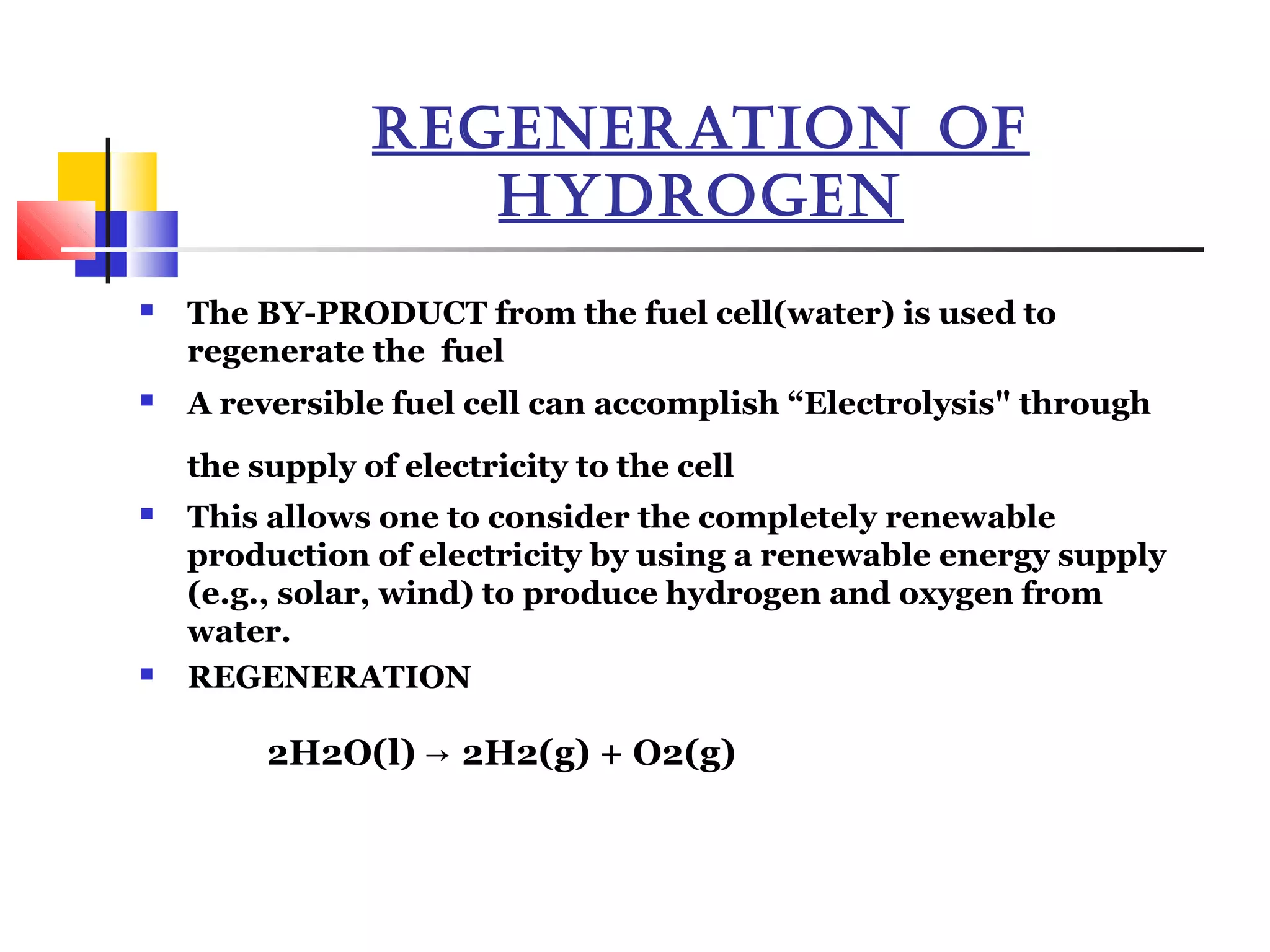 presentation on NANO-TECH REGENERATIVE FUEL CELL | PPT