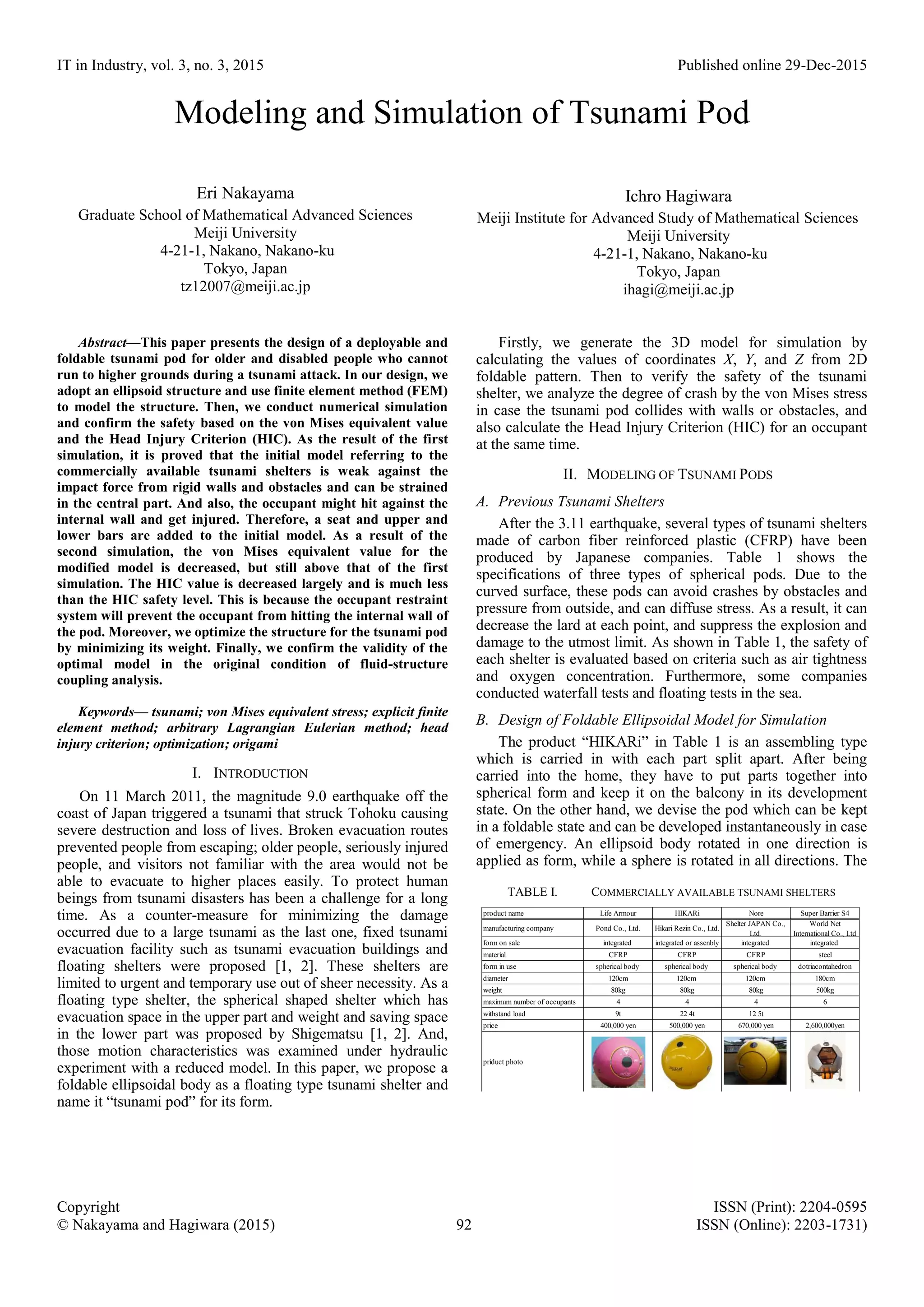 Modeling and Simulation of Tsunami Pod | PDF