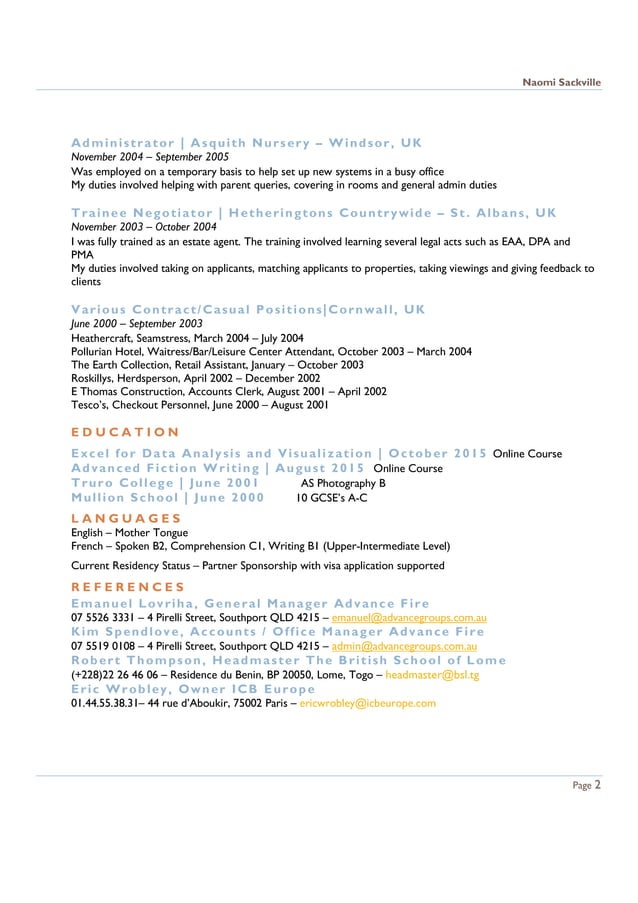 Naomi Sackville CV 2015-2 | PDF