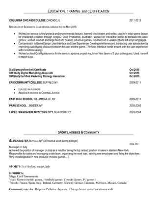 Boutry, Axel Final Resume | DOCX | Business | Business and Finance