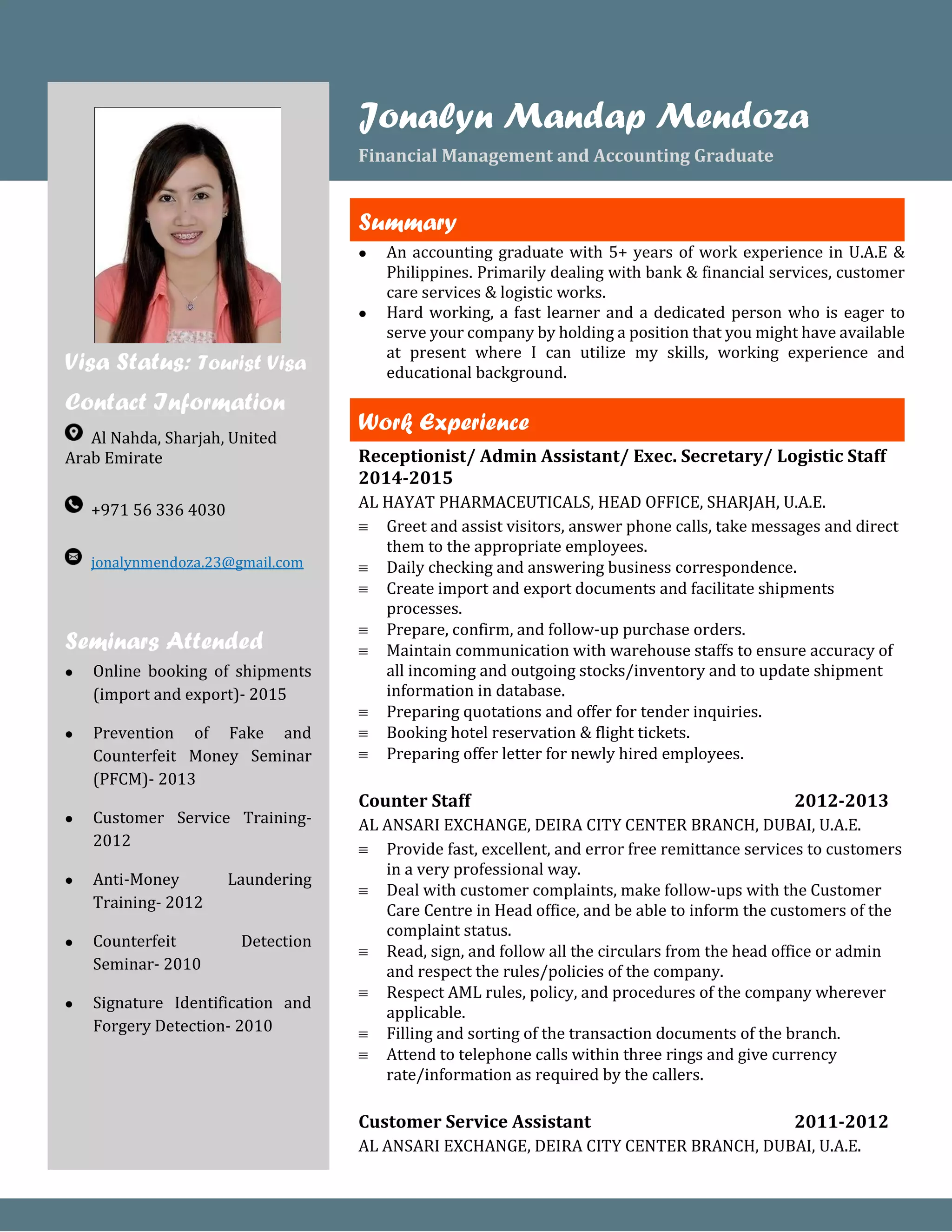 CV- Jonalyn Mendoza PDF | PDF