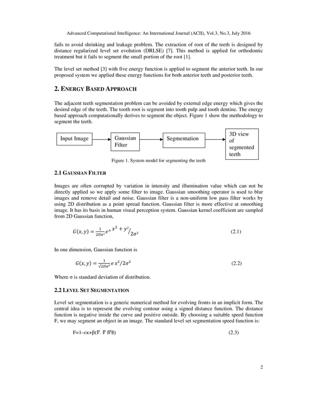 Study Analysis on Teeth Segmentation Using Level Set Method | PDF