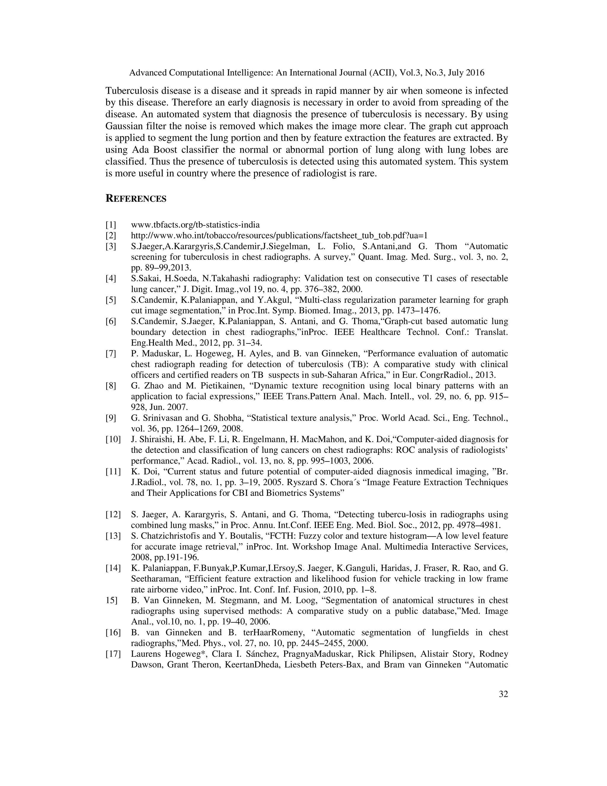 Detection of Tuberculosis Using Chest X Ray (CXR) | PDF