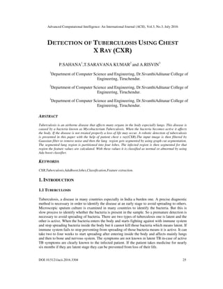 Detection of Tuberculosis Using Chest X Ray (CXR) | PDF
