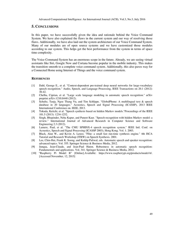 Voice Command System Using Raspberry PI | PDF