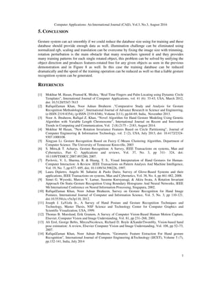 HAND GESTURE RECOGNITION USING STATISTICAL AND ARTIFICIAL GEOMETRIC METHODS: A SURVEY | PDF