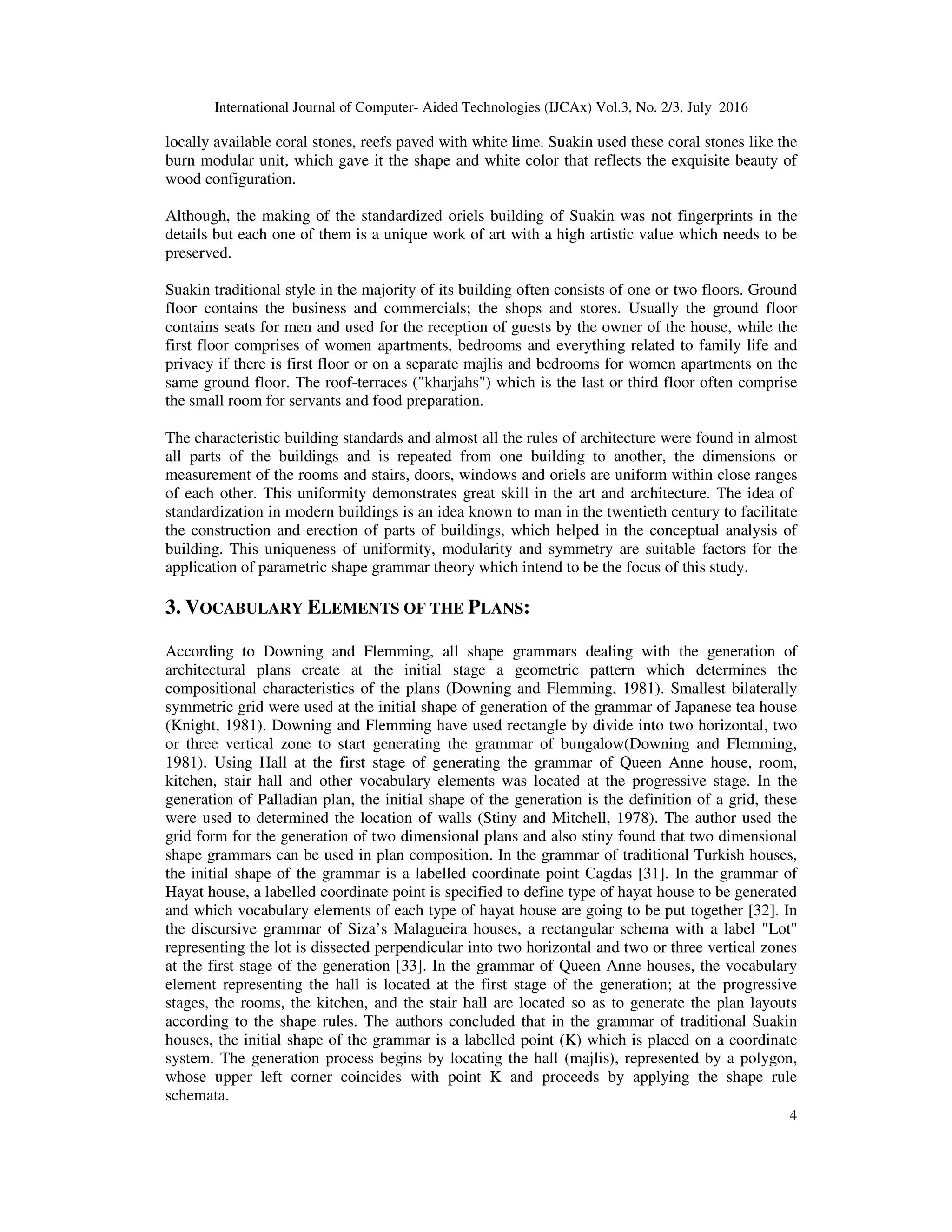 Design Of Generative Model For The Language Of Traditional Suakin Using Parametric Shape Grammar