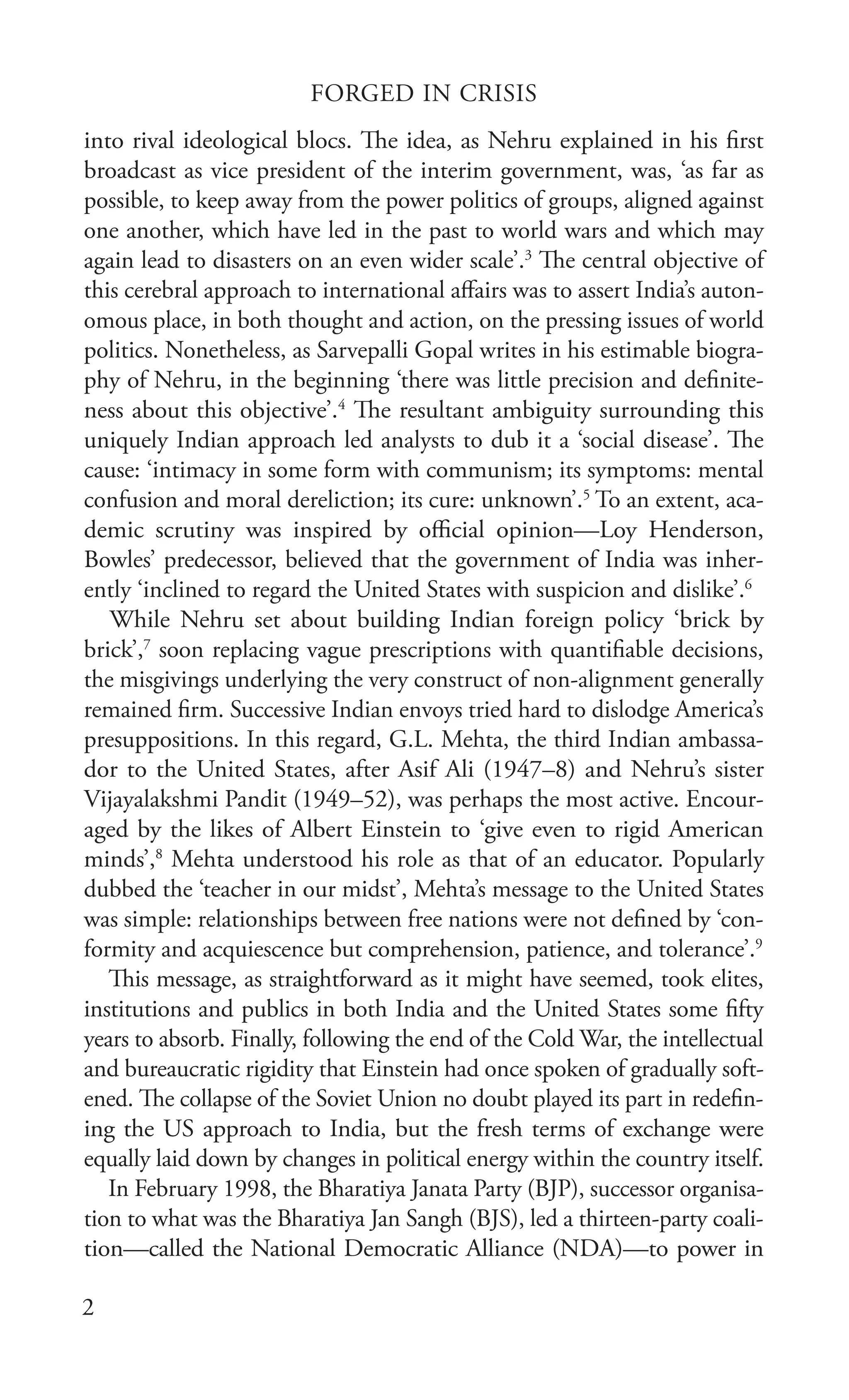 Forged In Crisis India And The United States Since 1947 1st Edition ...