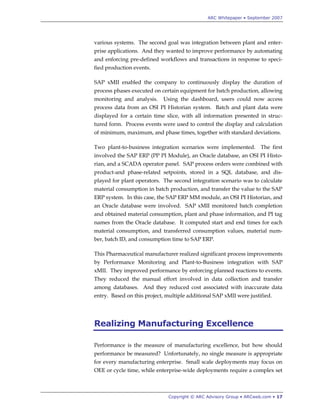 Achieving Compliant Manufacturing Excellence through Real-time Performance Management | PDF