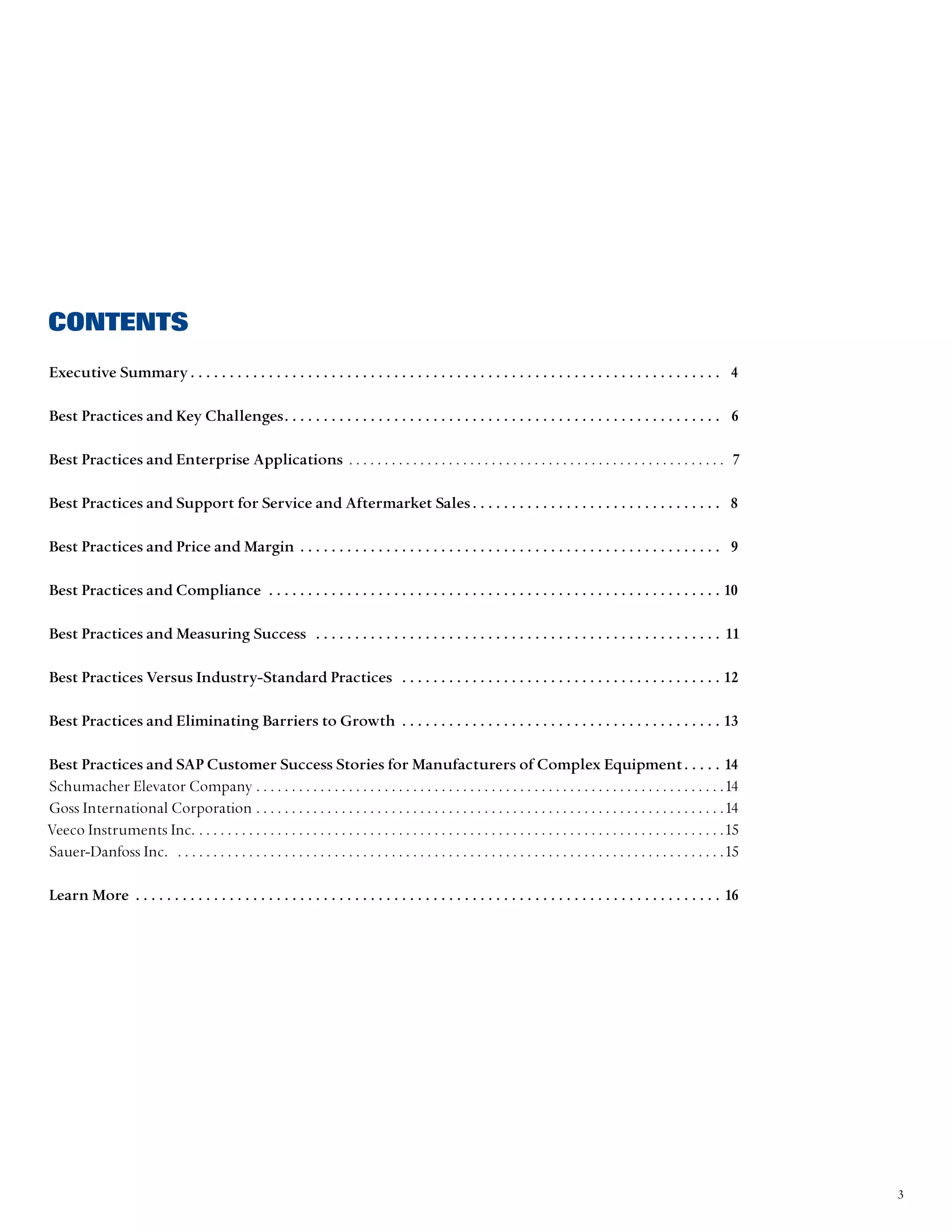 Best Practices in Complex Equipment Manufacturing Sales, and Service | PDF