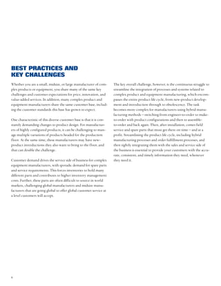 Best Practices in Complex Equipment Manufacturing Sales, and Service | PDF