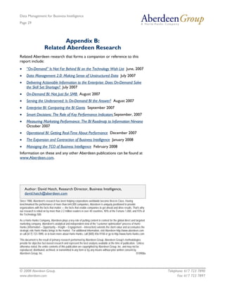 Data Management for Business Intelligence | PDF