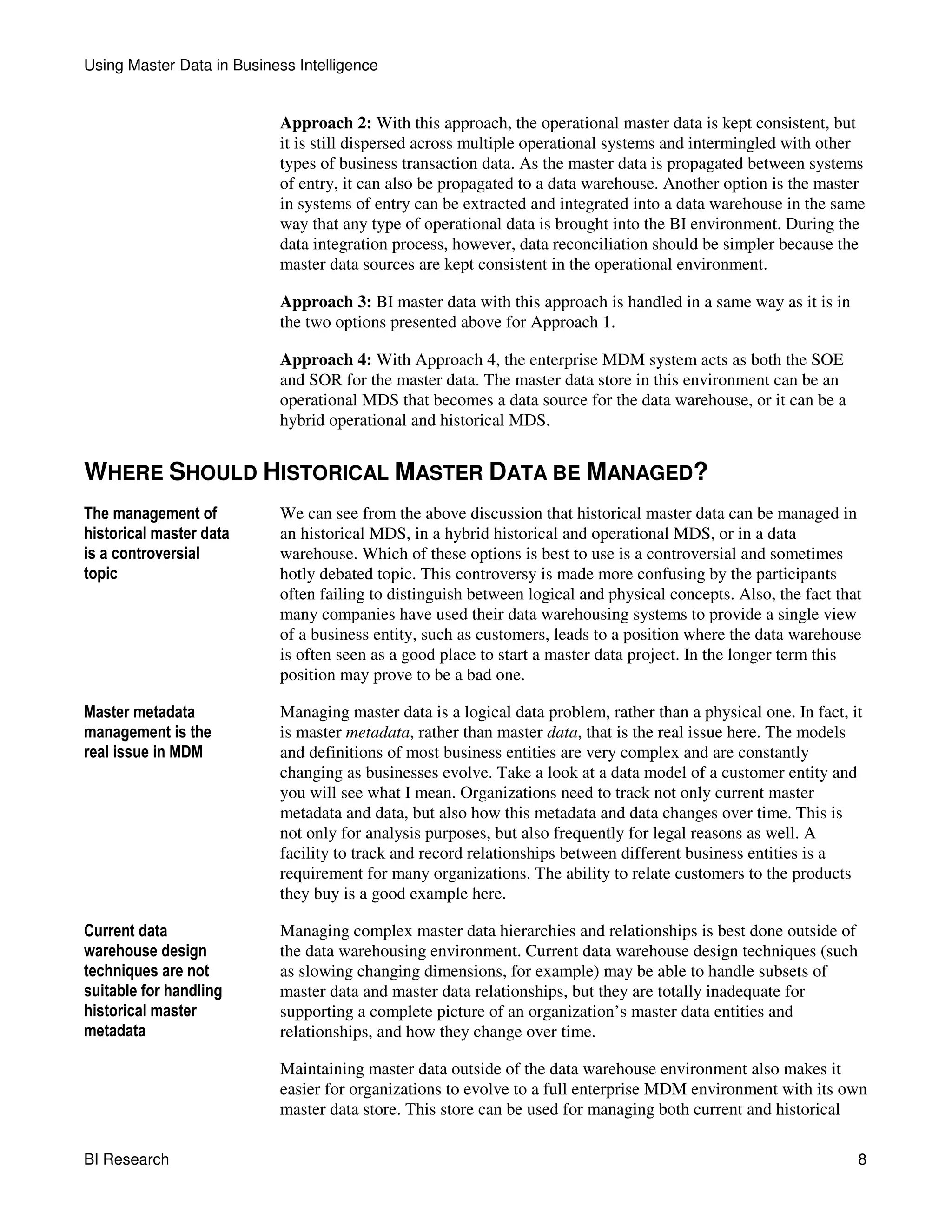 Using Master Data in Business Intelligence | PDF