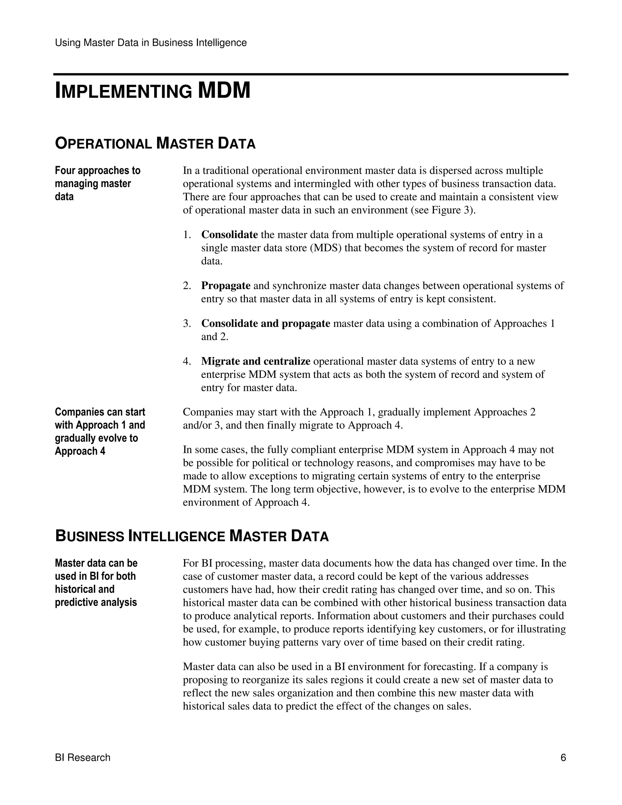 Using Master Data in Business Intelligence | PDF