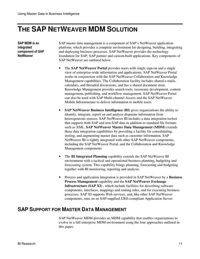 Using Master Data in Business Intelligence | PDF | Databases | Computer Software and Applications