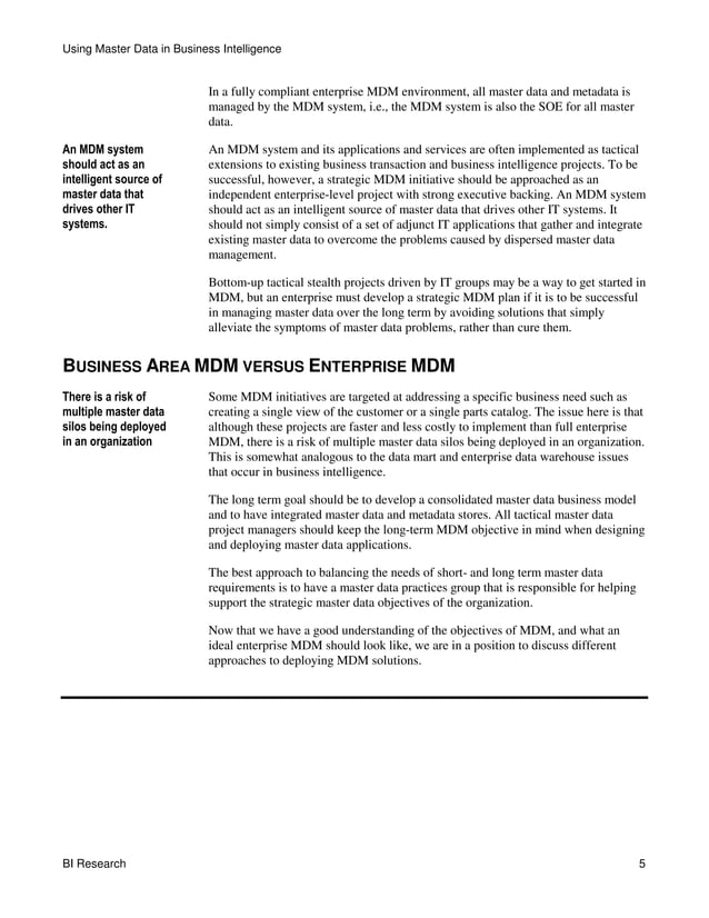 Using Master Data in Business Intelligence | PDF | Databases | Computer Software and Applications