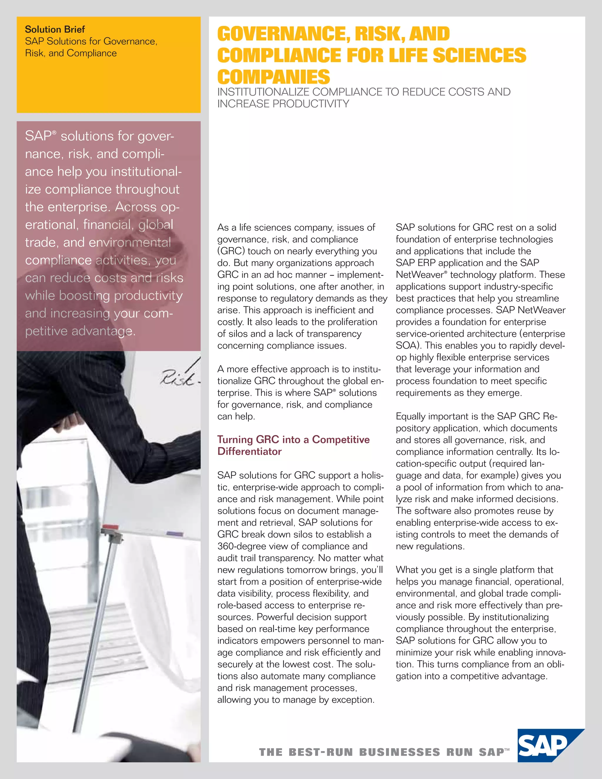 Governance, Risk and Compliance for Life Sciences Companies | PDF ...