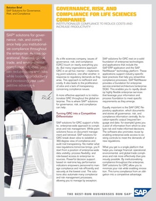 Governance, Risk and Compliance for Life Sciences Companies | PDF