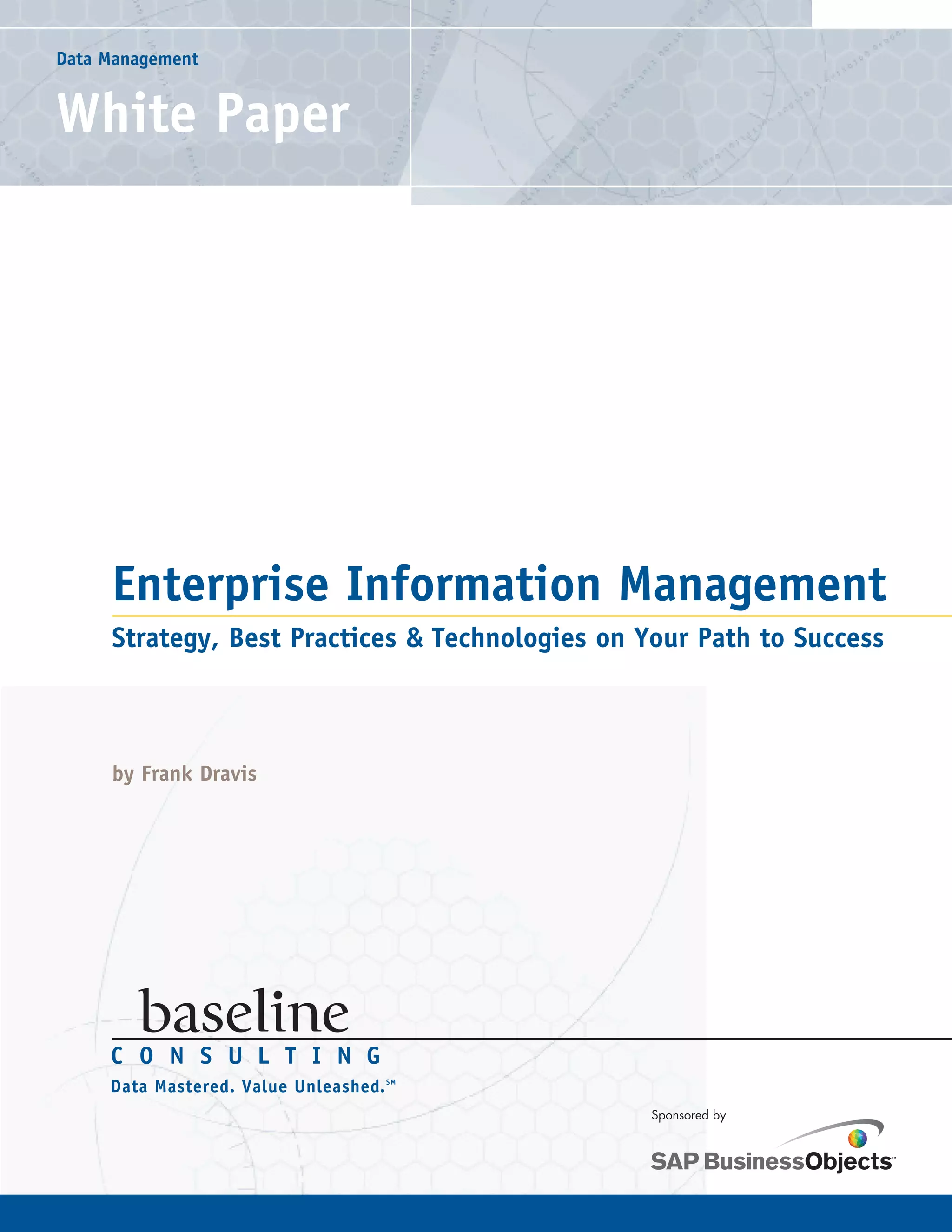 Enterprise Information Management: Strategy, Best Practices ...