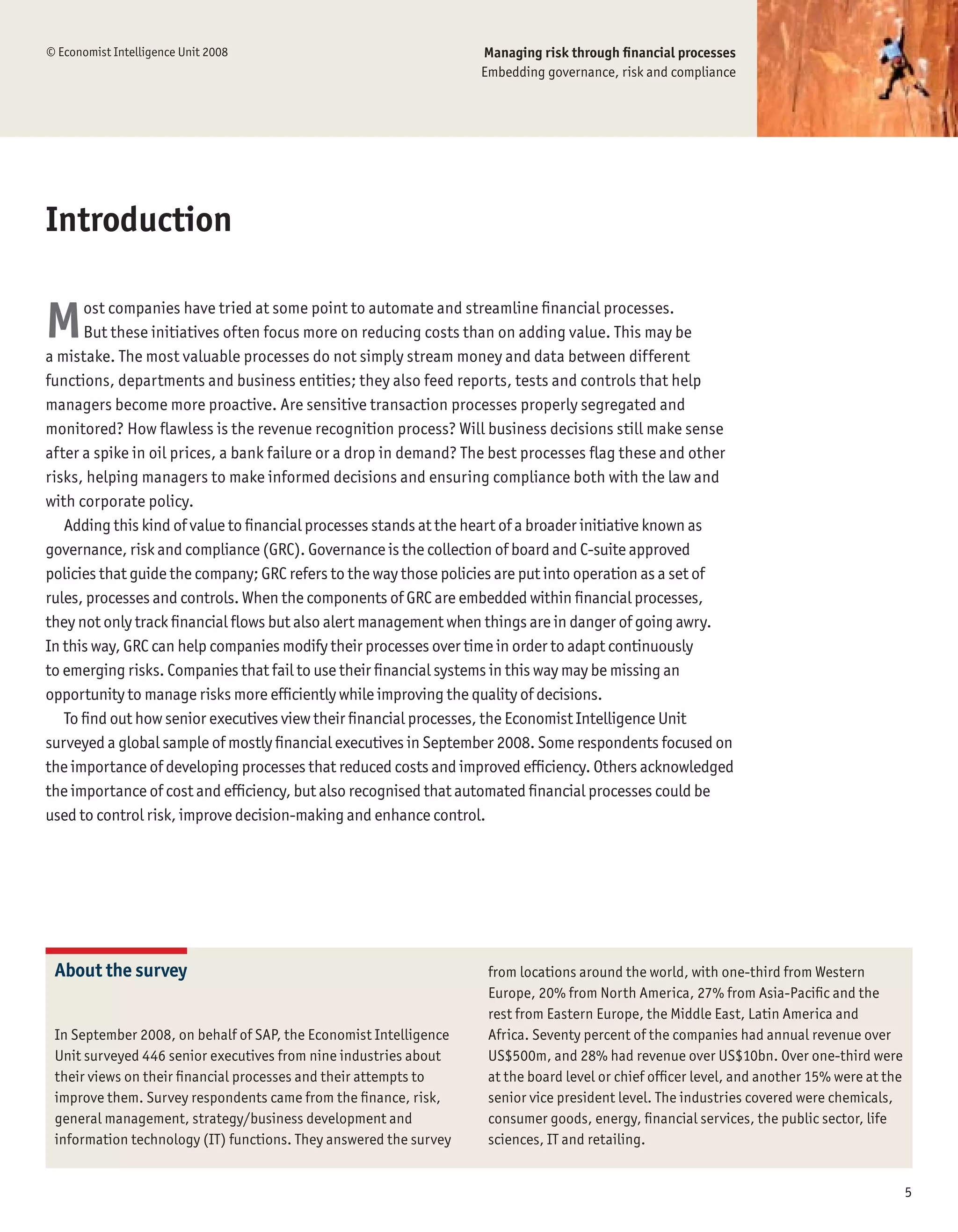 Managing Risk Through Financial Processes: Embedding Governance, Risk ...